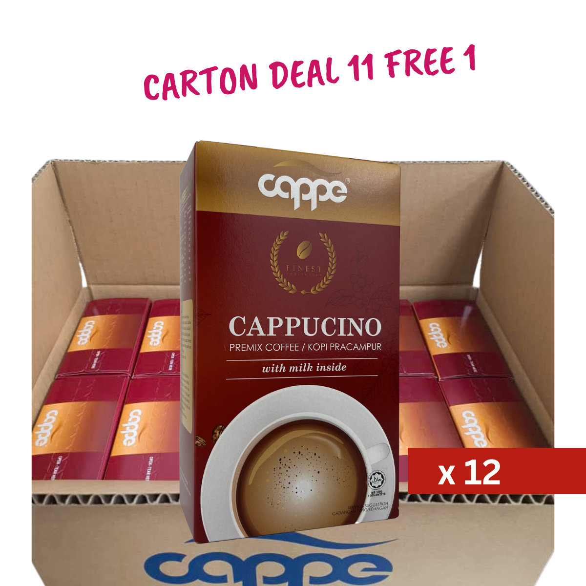 CAPPE CAPPUCCINO Instant Coffee – Carton (12 Boxes) – Cappe